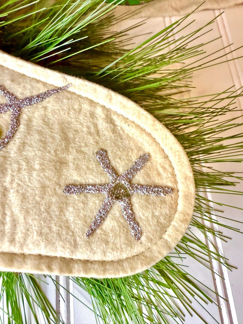 Vintage Felt Stocking Glitter Decor - Etsy