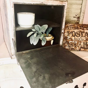 Antique Bread Metal Cabinet Chippy Off-white Vintage Kitchen Decor - Etsy