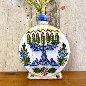 Isreali Pottery Hebrew Tea Flask Decor - Etsy
