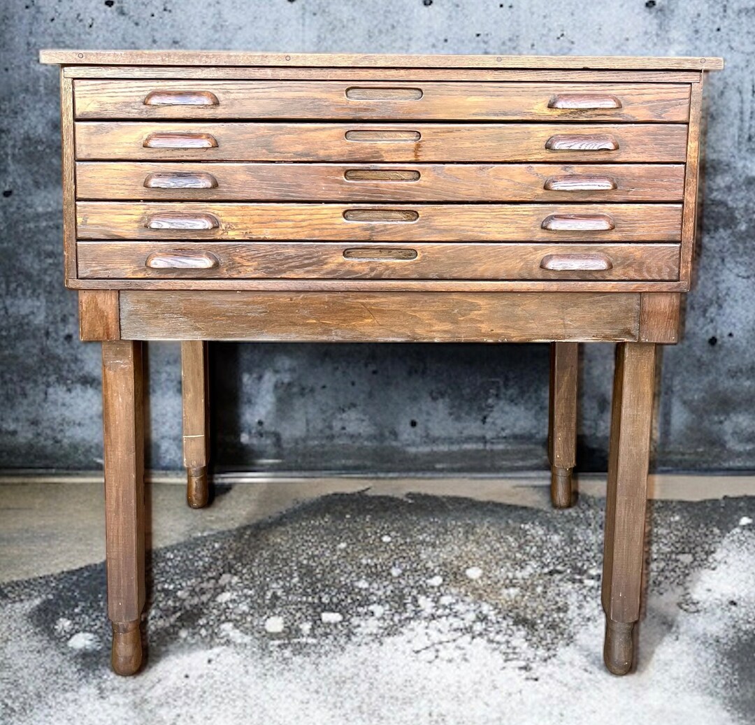 Vintage Solid Oak Tall Blueprint or Map Table Drawers FREE SHIPPING - Etsy