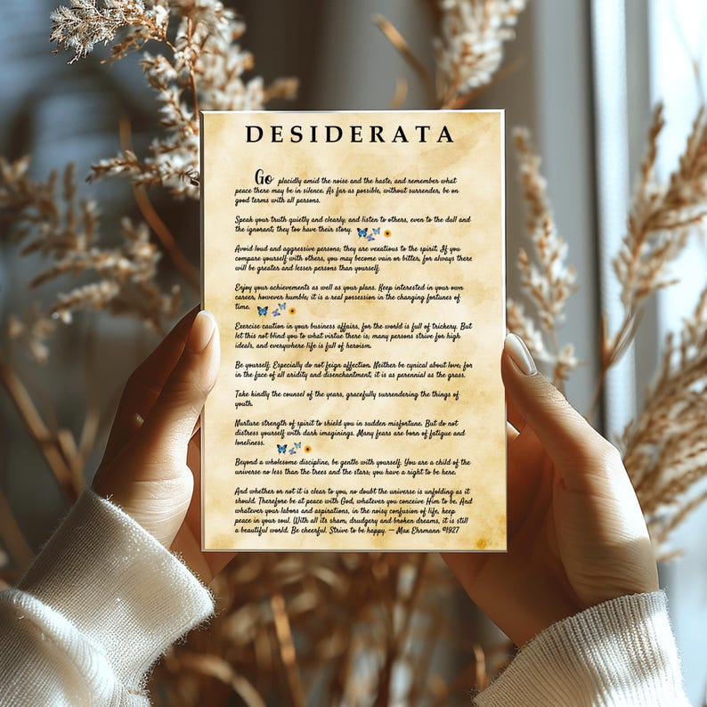 Desiderata Poem Print - Max Ehrmann Inspirational Wall Art (digital ...
