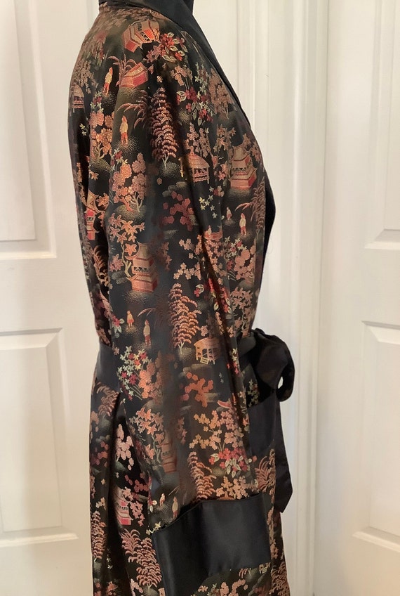 Vintage 1960's Solz Squirrell Satin Smokers Robe M-L - Gem