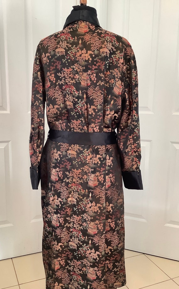 Vintage 1960's Solz Squirrell Satin Smokers Robe M-L - Gem