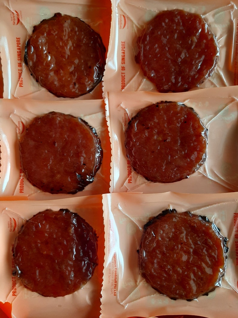 Coin-shaped Bak Gua With Fish Sauce Snack-chinese Festive Snacks ...