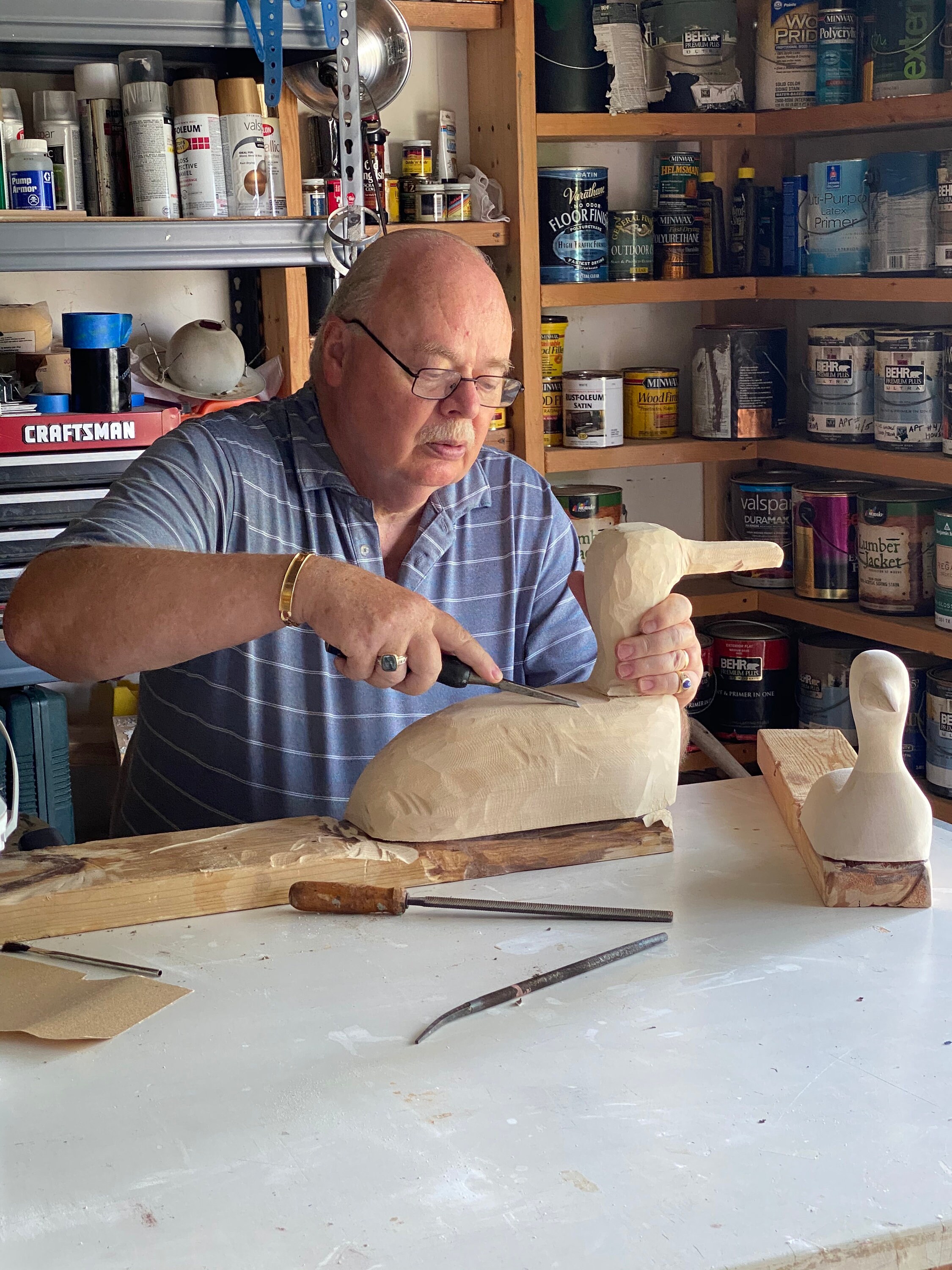 12 Varied Tone Carved Wooden Loon, Loon Sculpture, Common Loon Carved ...