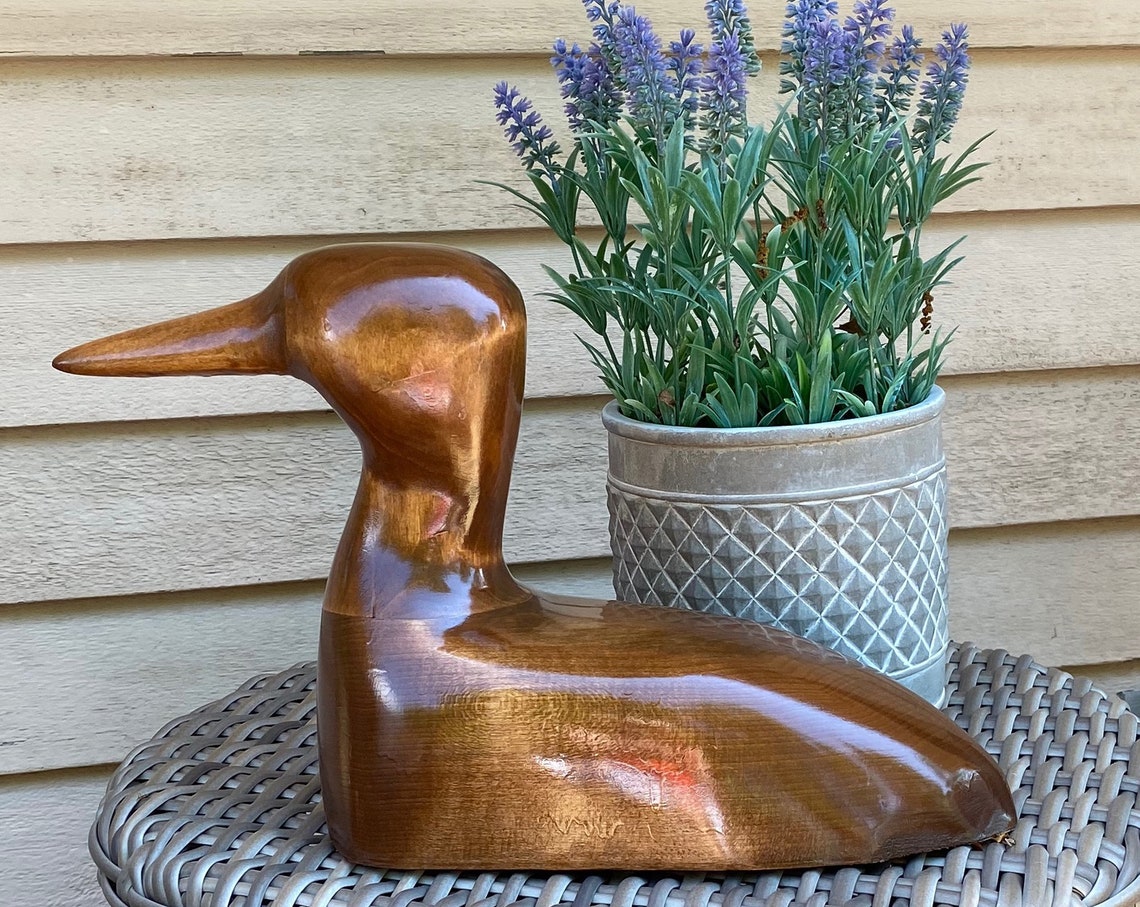 12 Natural Loon Hand Carved, Loon Sculpture, Common Loon Carved , Loon ...