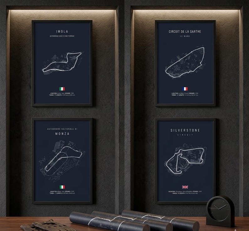 Formula 1 Race Track Poster 2025 · Gift Idea · Monaco Nürburgring MONZA ...