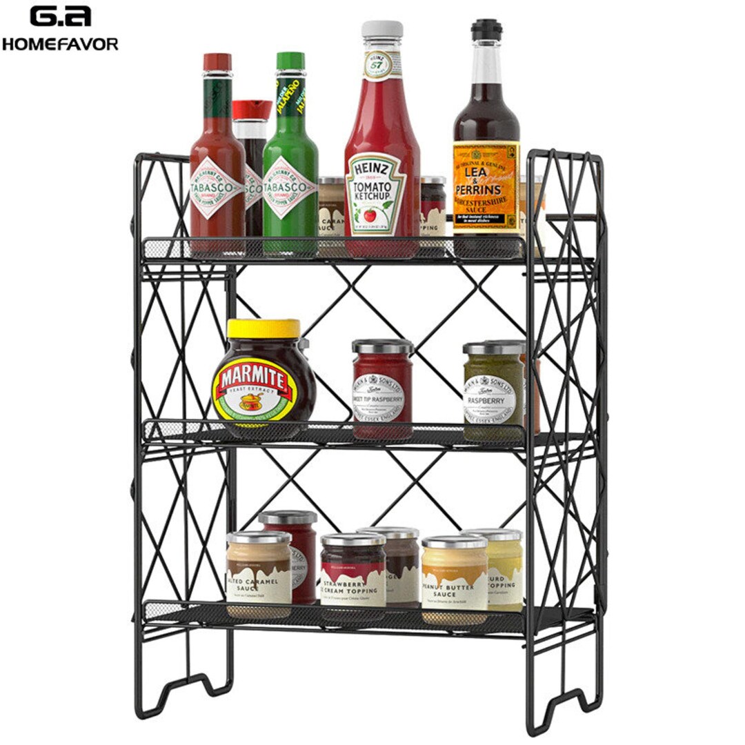 3-tier Foldable Spice Rack Seasoning Herb Jars Storage - Etsy