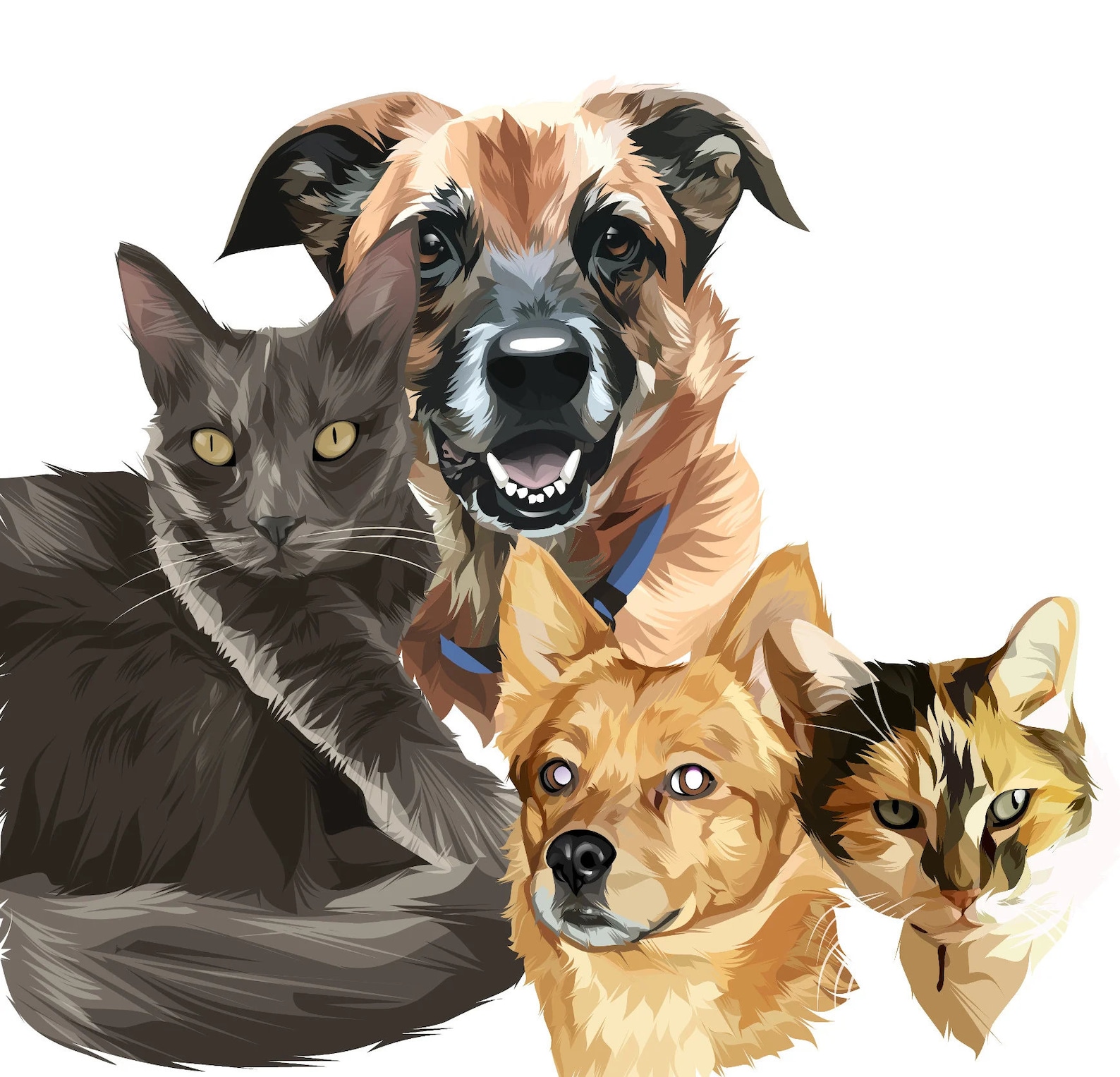 Draw Your Pet Into Vector Art Cartoon /illustratorcartoon - Etsy