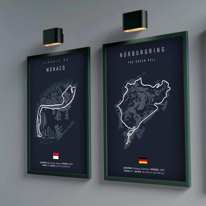F1 Track Map Art White - Etsy Canada