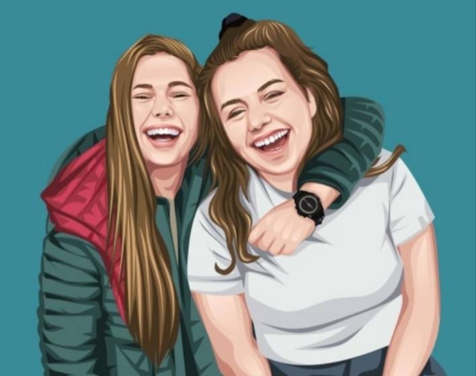 Custom Couple Portraitcartoon Portraitcartoon Portrait | Etsy