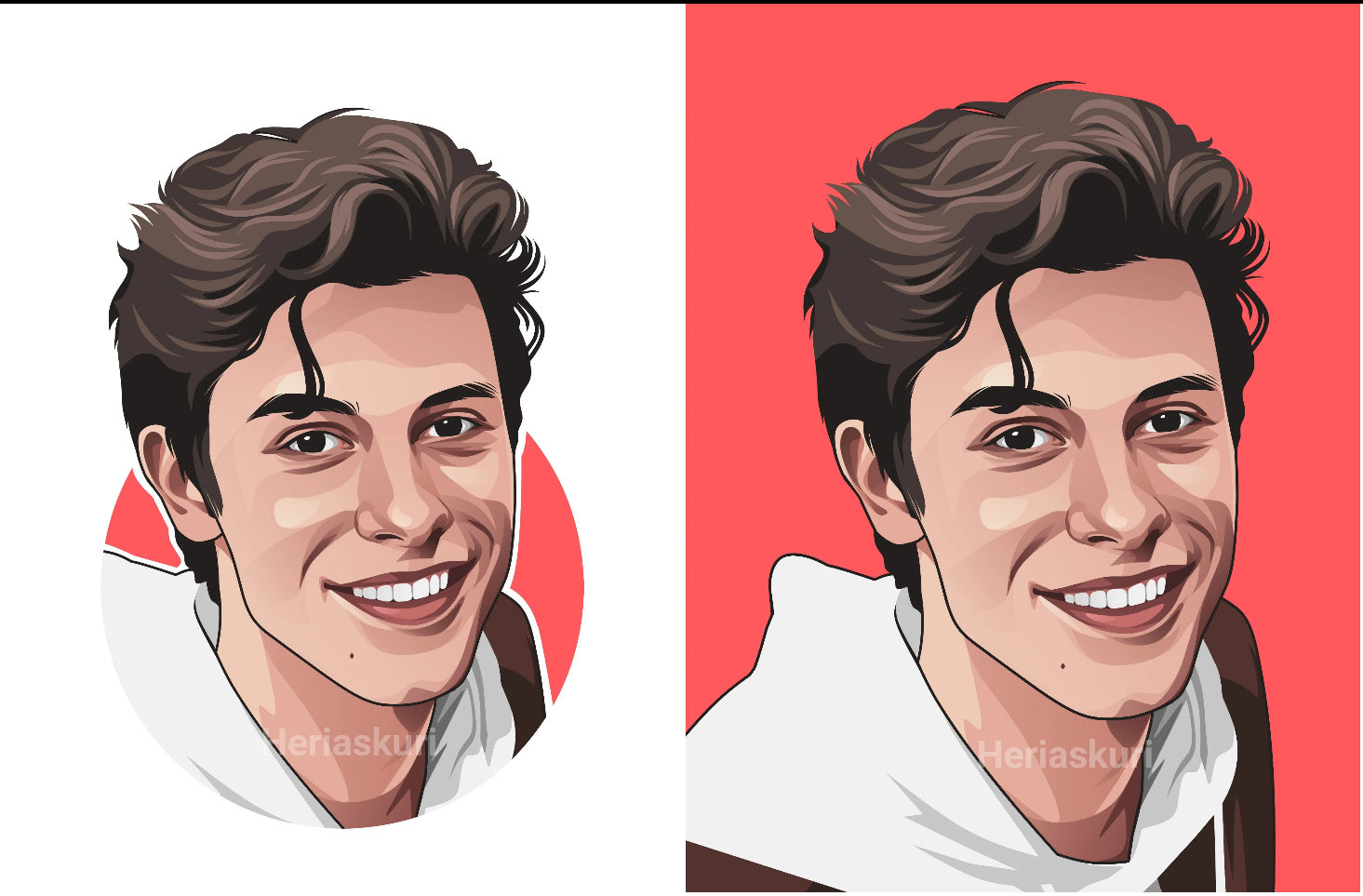 I will draw vector portrait from your photo Cartoon Portrait | Etsy