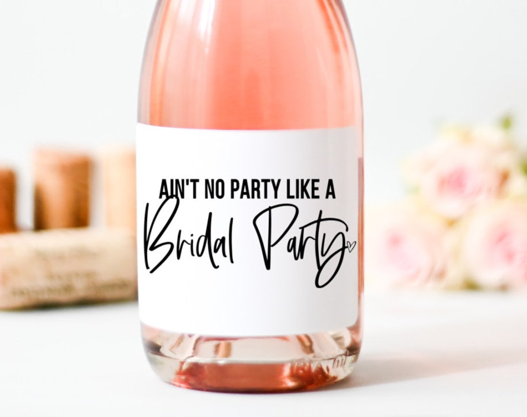Champagne Label Wedding Wine Labels Bridal Party Champagne Labels Mini ...