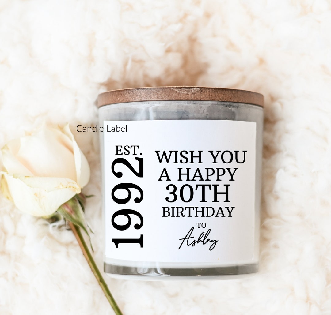 30th Birthday Gift for Her Candle for 30th Milestone Birthday ...