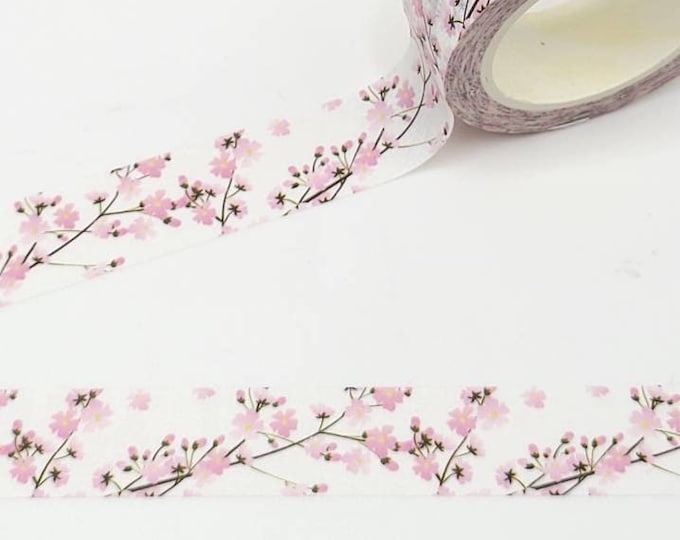 Pretty Plum Blossom Washi Tape / Pink Floral Washi Tape / Pen Pal Gift ...