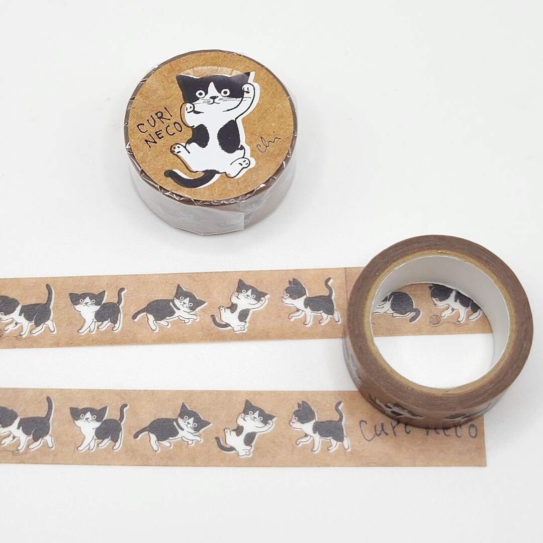 Small Curineco Cat Washi Tape / Cute Japanese Washi Tape / Fun Cat ...
