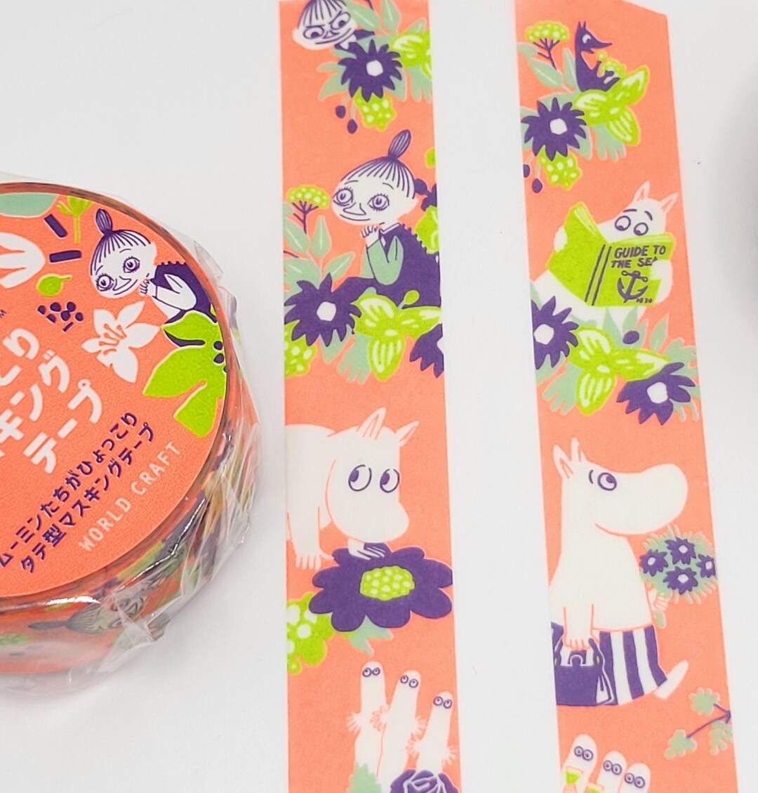 Vertical Orange Moomins Washi Tape / Whimsical Trolls Washi Tape / Pen ...