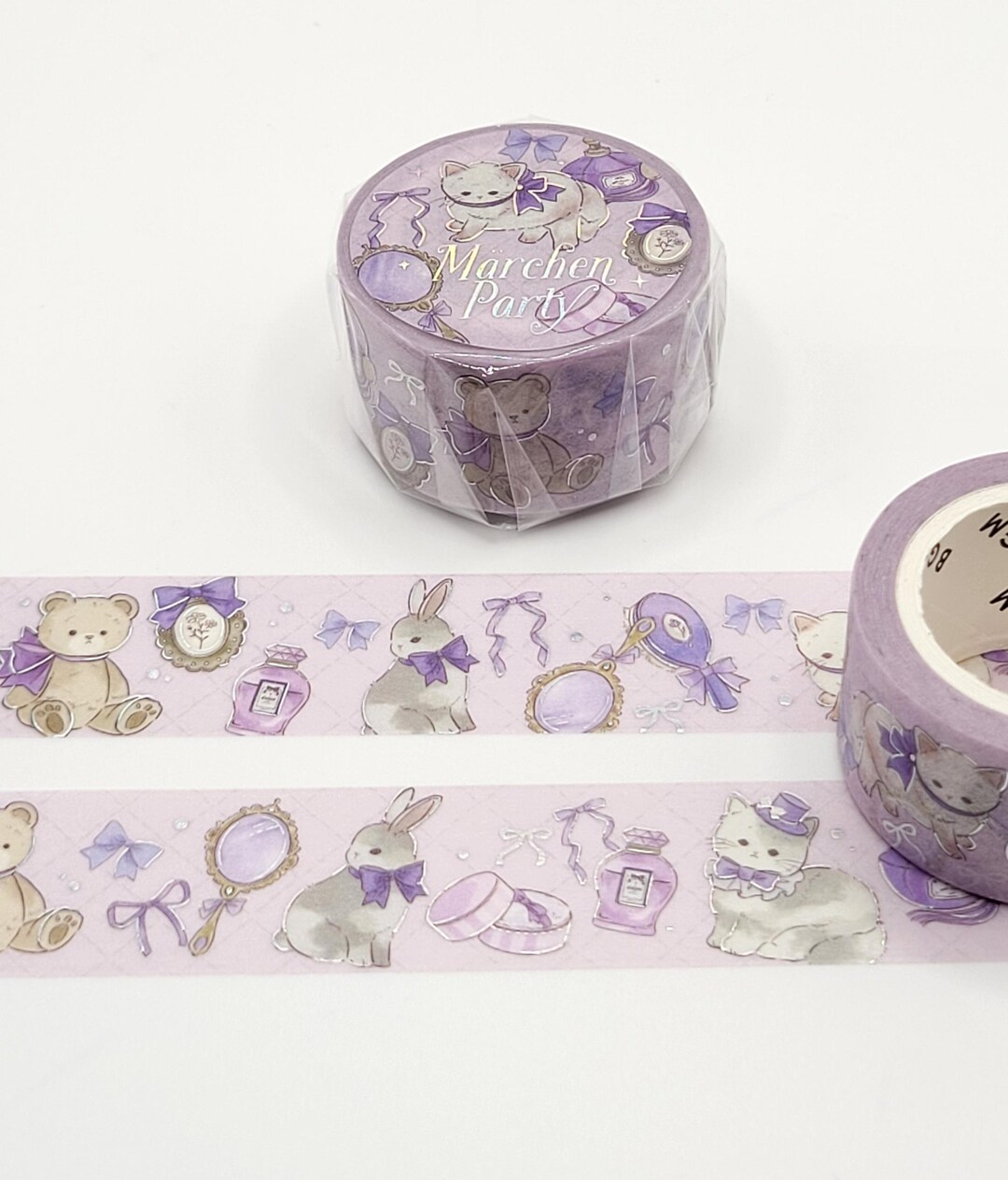 BGM Fairy Tale Washi Tape: Vintage Perfume, Cats & Friends, Silver Foil ...