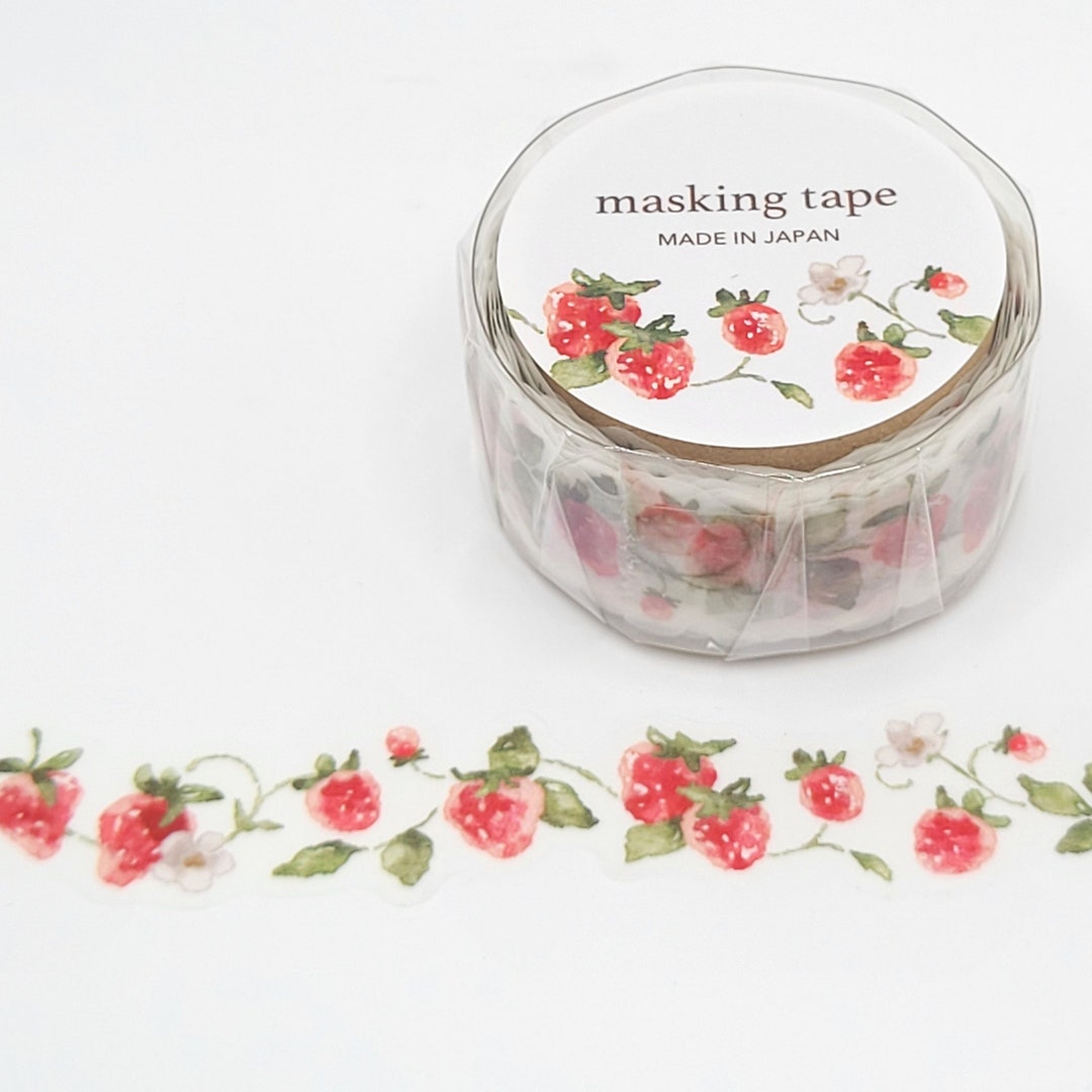 Die Cut Strawberries Washi Tape / Japanese Washi Tape / Cute Fruit ...
