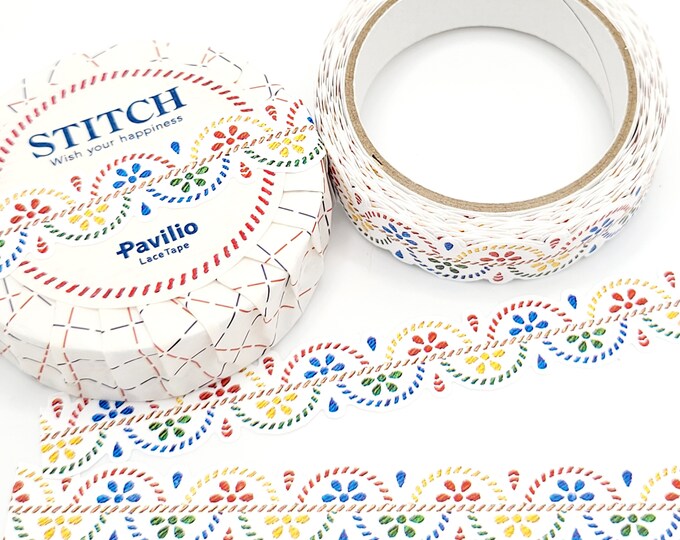 Pavilio Stitch Embroidery PE Tape / Die Cut Lace Tape / Textural ...