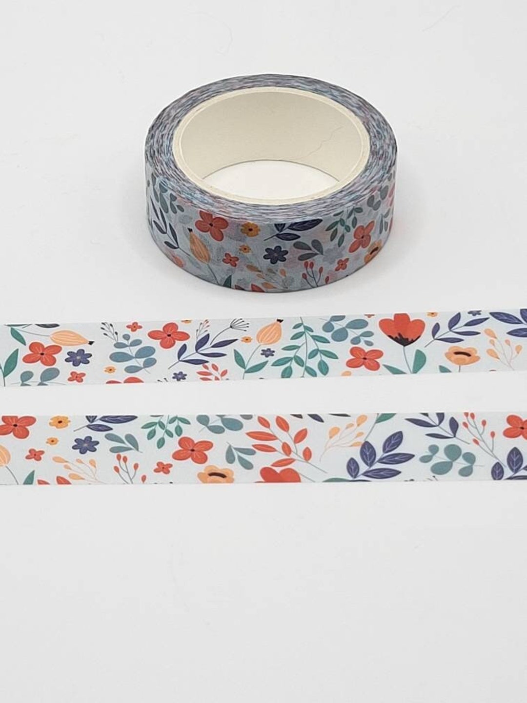 Colorful Flowers and Leaves Washi Tape / Floral Washi Tape / Spring ...