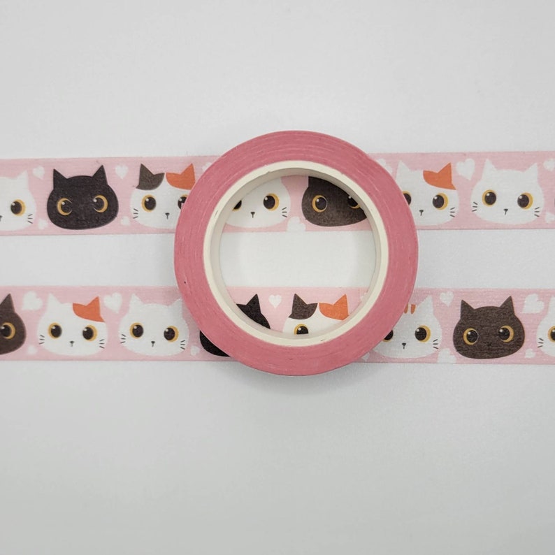 Cute Cartoon Kitty Cat Washi Tape / Pink Washi Tape / Cat - Etsy