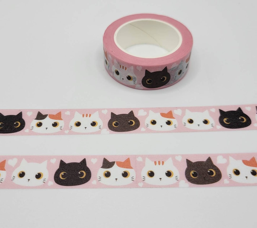 Cute Cartoon Kitty Cat Washi Tape / Pink Washi Tape / Cat Lover Gift ...