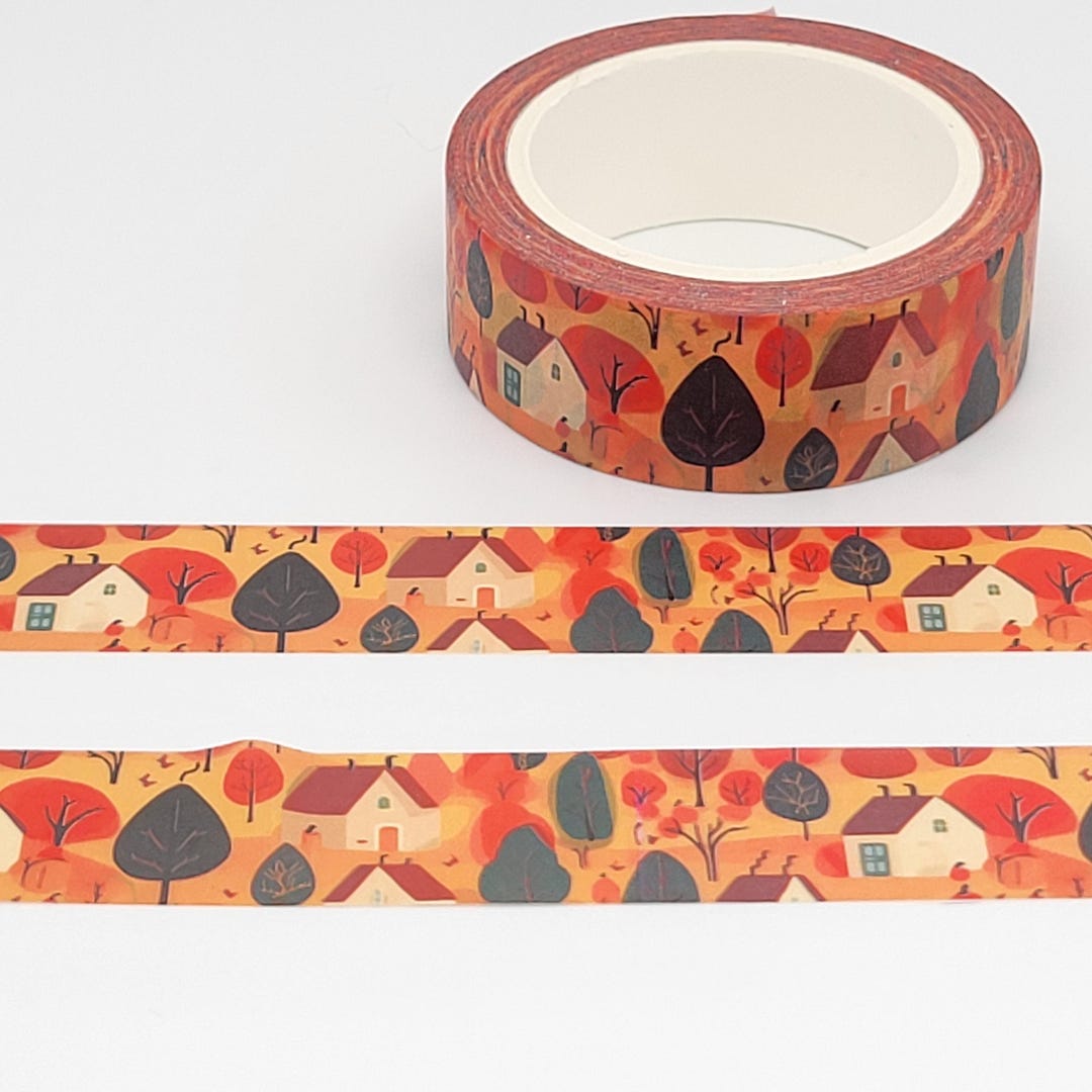 Autumn Village Washi Tape: Fall Foliage Planner Tape - Etsy