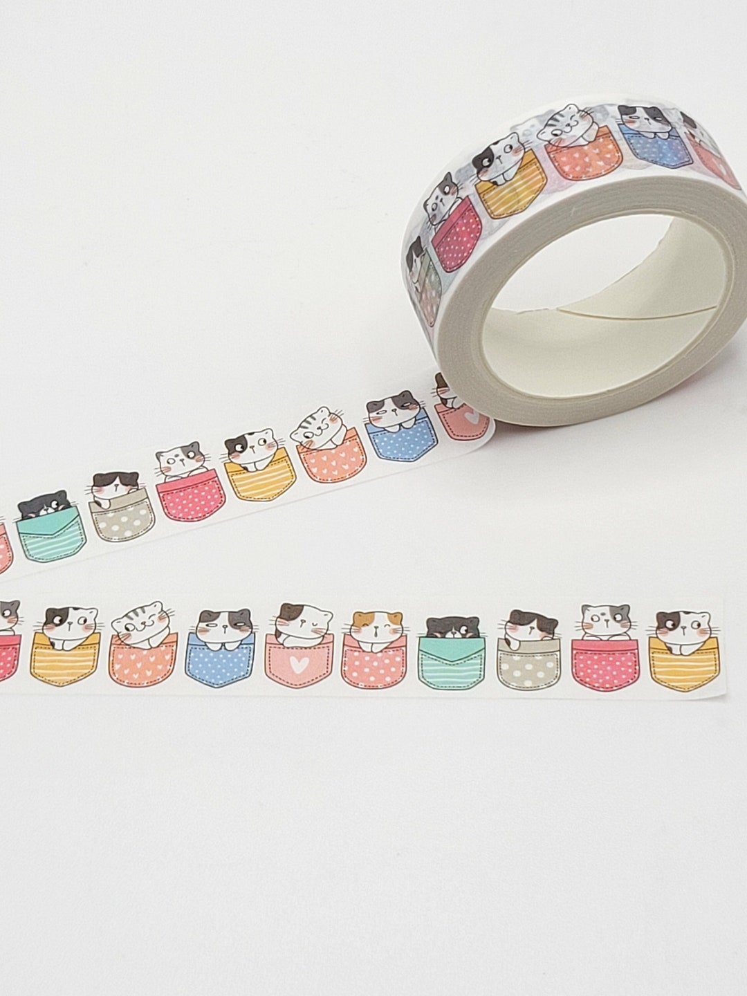 Pocket Kitty Cats Washi Tape / Cat Lover Gift / Cute Cat Washi Tape ...