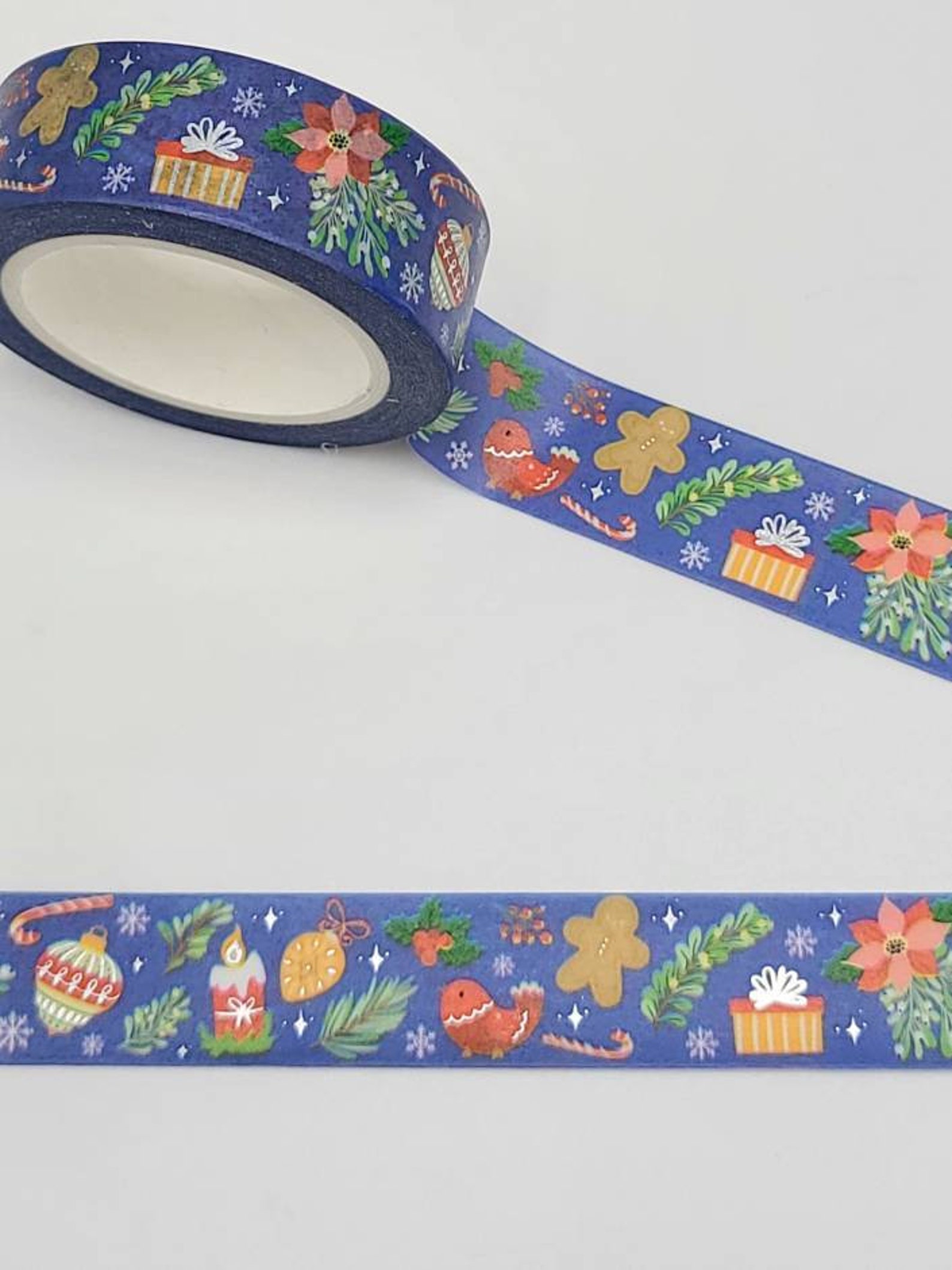 Christmas Washi Tape With Silver Foil Accents / Presents - Etsy