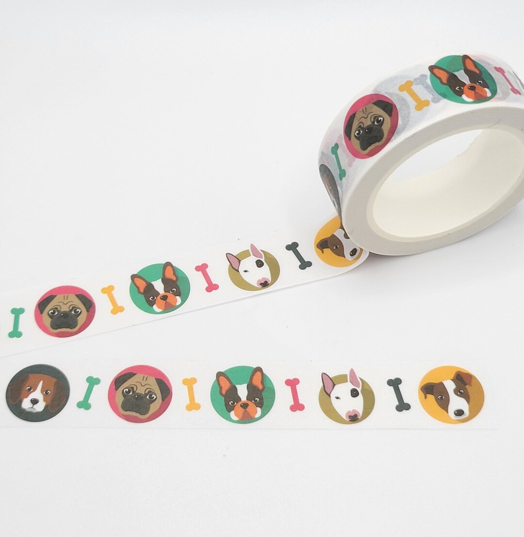 Dog Bones and Dogs Washi Tape / Dog Lover Gift / Pen Pal Gift / BUJO or ...