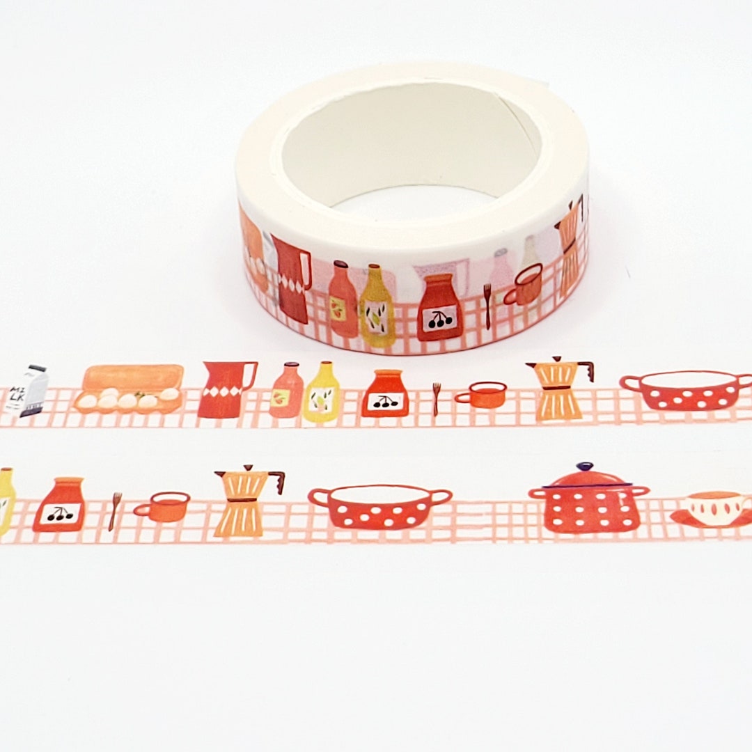 Kitchen Counter Washi Tape / Dishes, Condiments, Eggs, and Coffee Pot ...