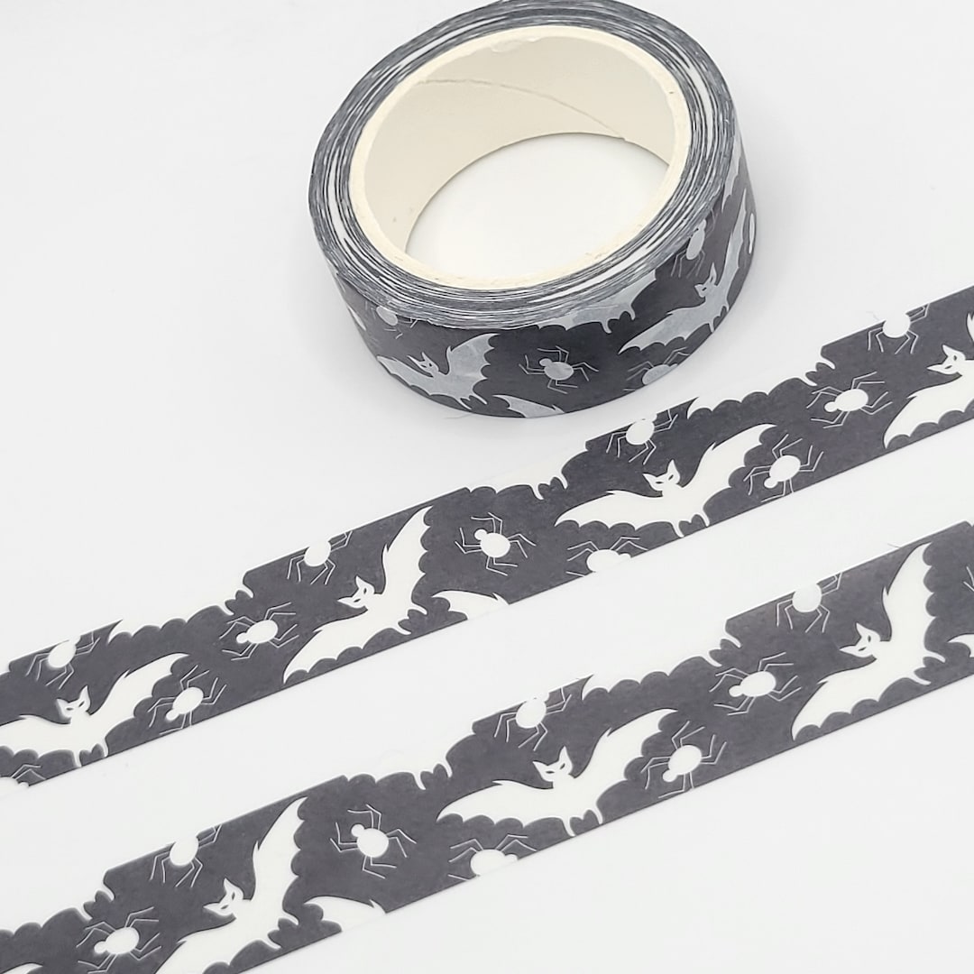 White Bats Washi Tape / Black and White Washi Tape / Pen Pal Gift ...
