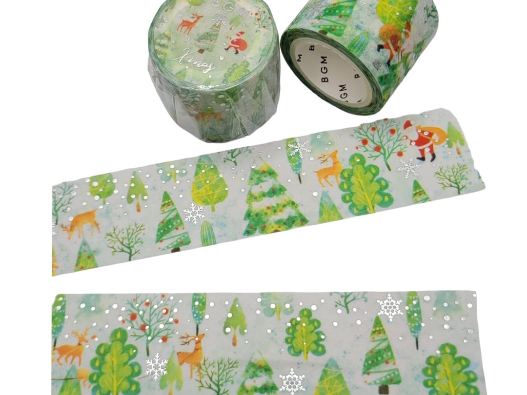 BGM Christmas Forest Washi Tape / 30mm Holiday Washi / Santa Claus ...