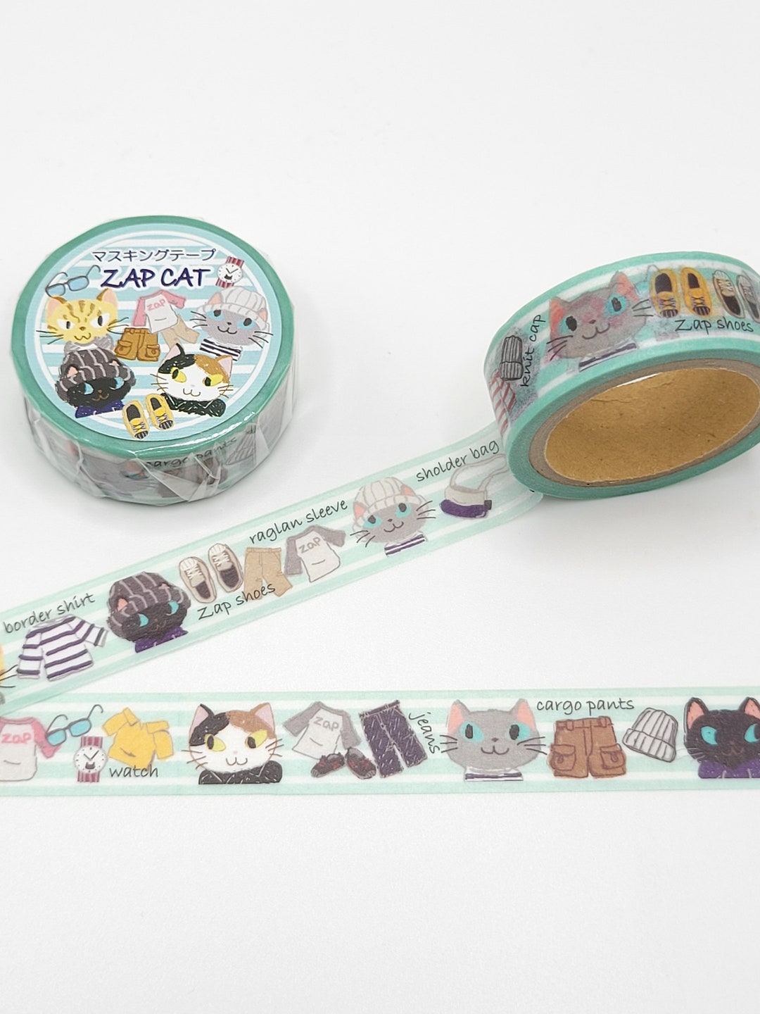 Zap Cat Washi Tape: Naito Japan Cats & Clothing, Planner Tape - Etsy