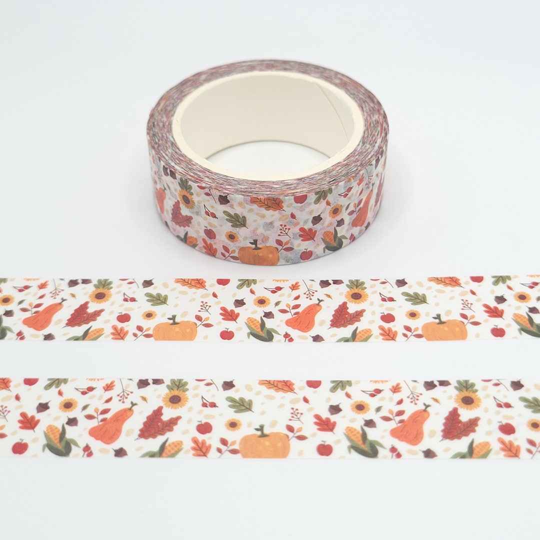 Autumn Leaves Washi Tape: Fall Vegetables, Pumpkins (15mm X 10m) - Etsy