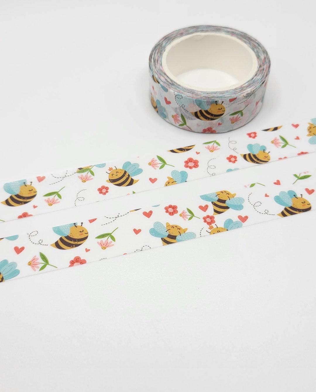 Flowers, Hearts and Bees Washi Tape / Cute Bumble Bee Masking Tape ...