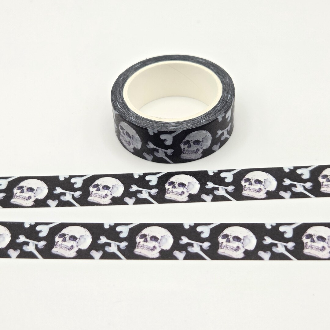 Spooky Skull and Bones Washi Tape: Halloween Gothic Decor - Etsy