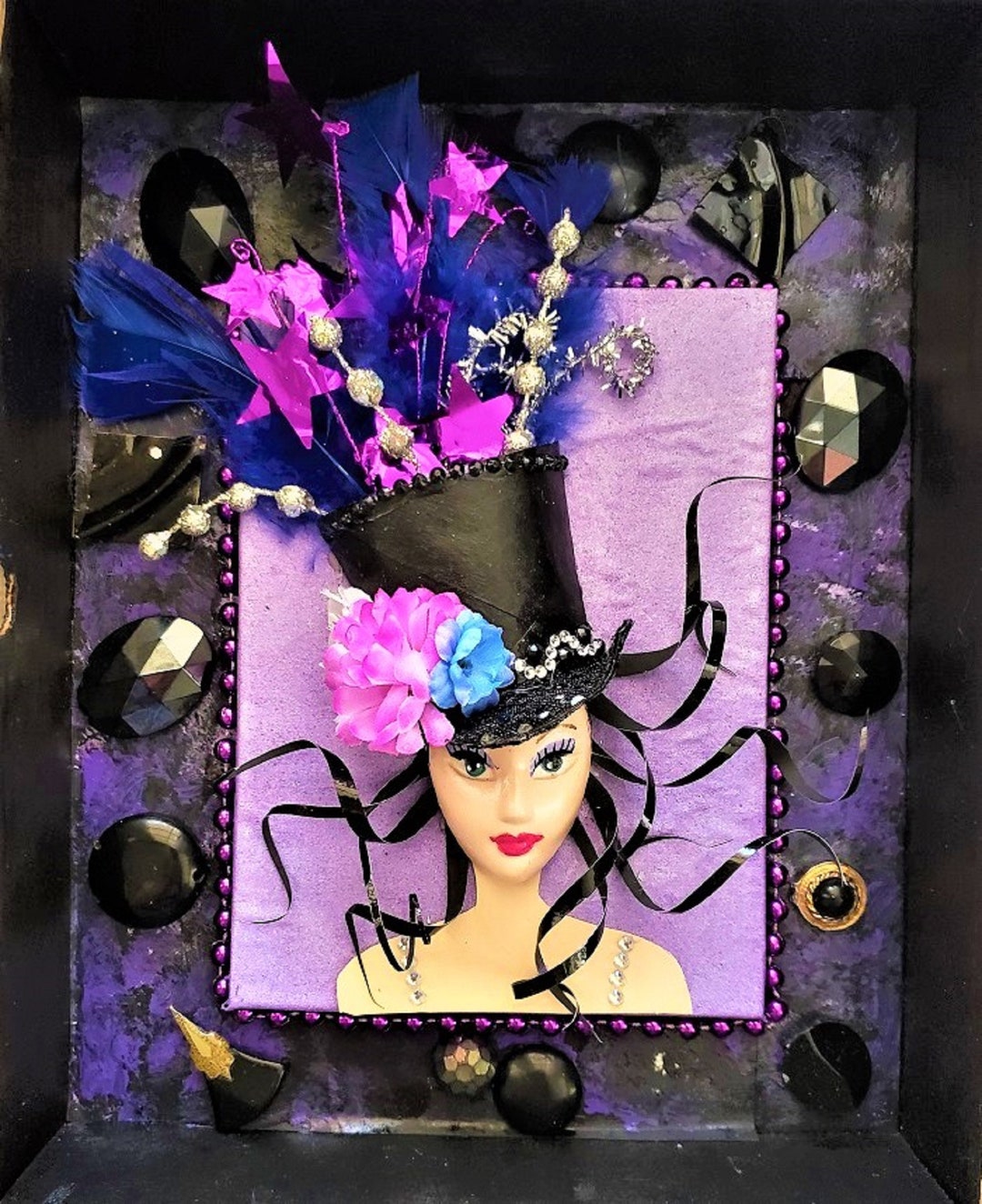 Black Top Hat Shadow Box by Delia Lara - Etsy