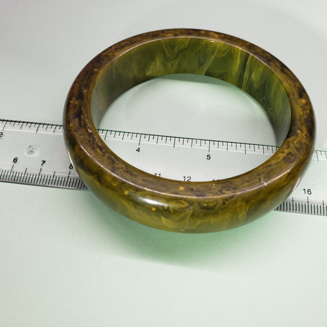 Bakelite Bracelet, Marbleized Green - Etsy
