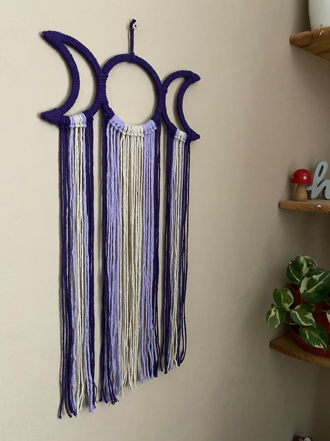 Purple Triple Goddess Wall Hanging | Moon Phase Wall Art | Witchy Home ...
