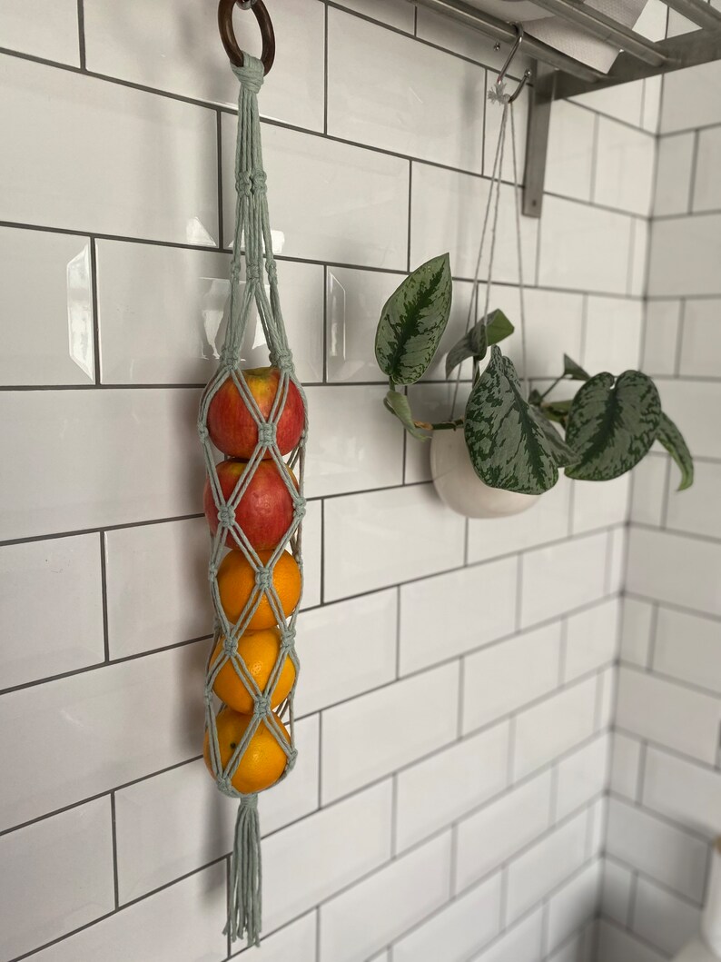 Green Macrame Food Storage Vegetable Keeper Pantry Bag Boho - Etsy