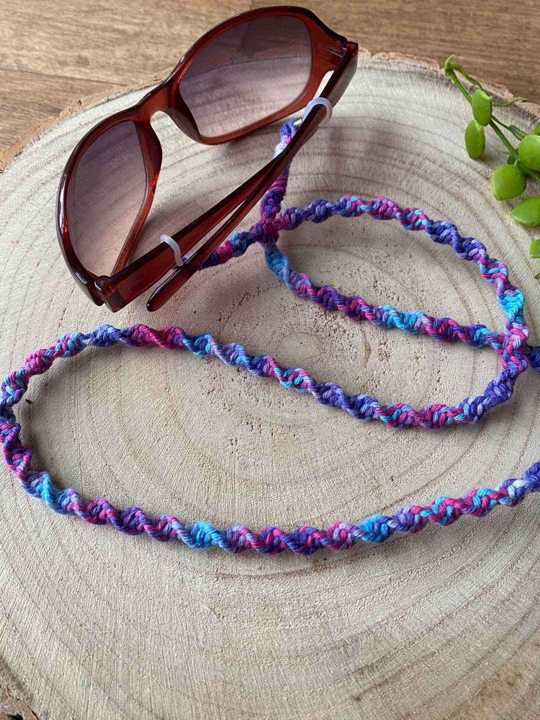 Purple Macrame Sunglasses Chain, Glasses Chain, Glasses Strap, Glasses ...