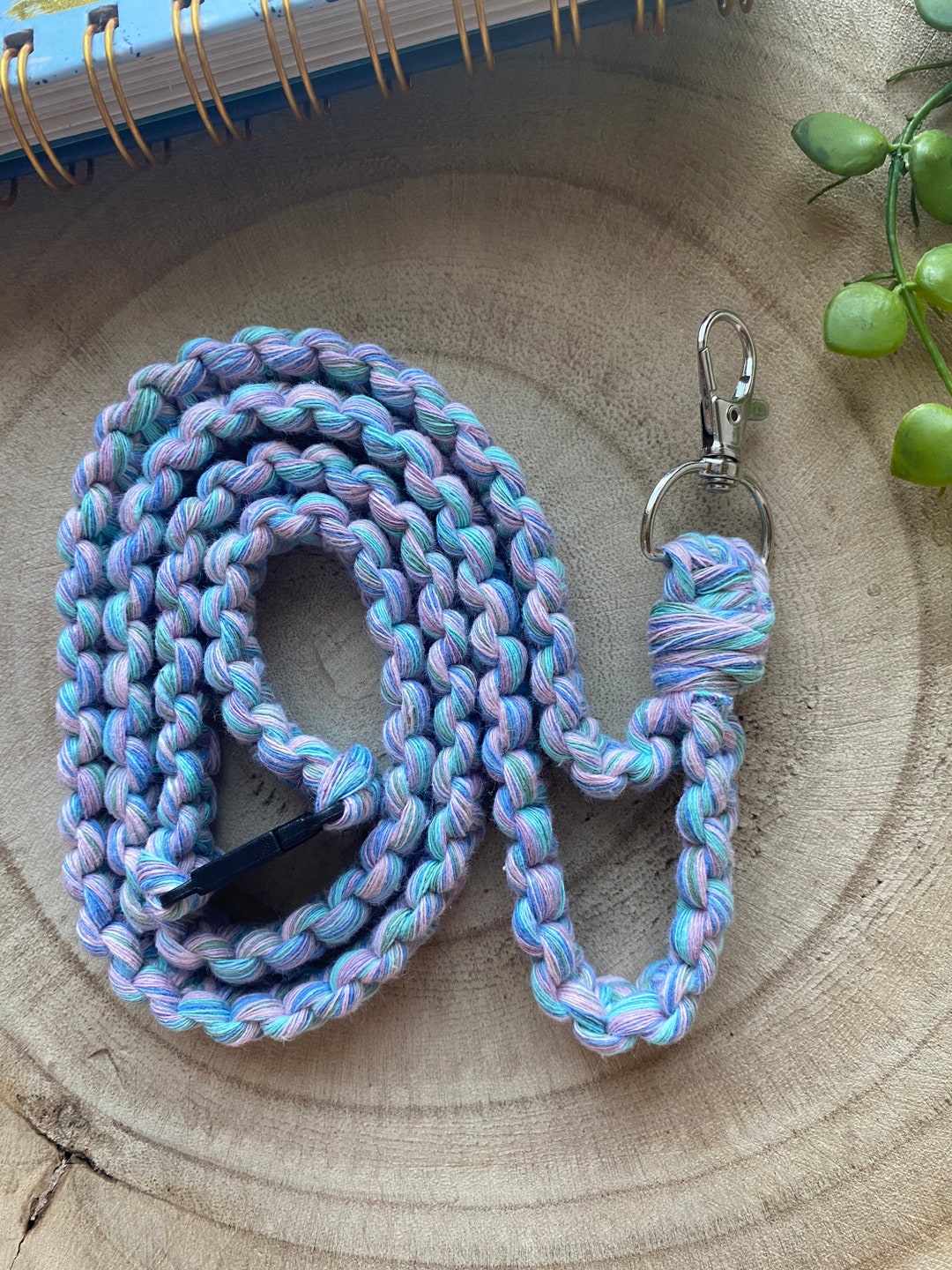 Pastel Rainbow Macrame Lanyard Lanyard for Keys ID Badge - Etsy