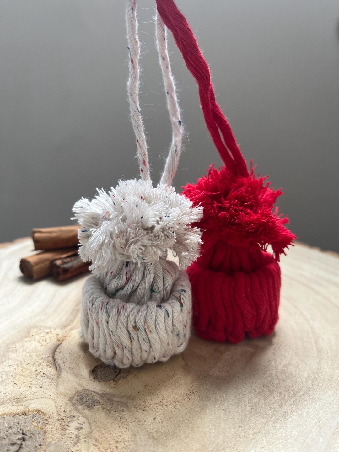 Mini Bobble Hat Hanging Christmas Tree Ornaments, Handmade With ...