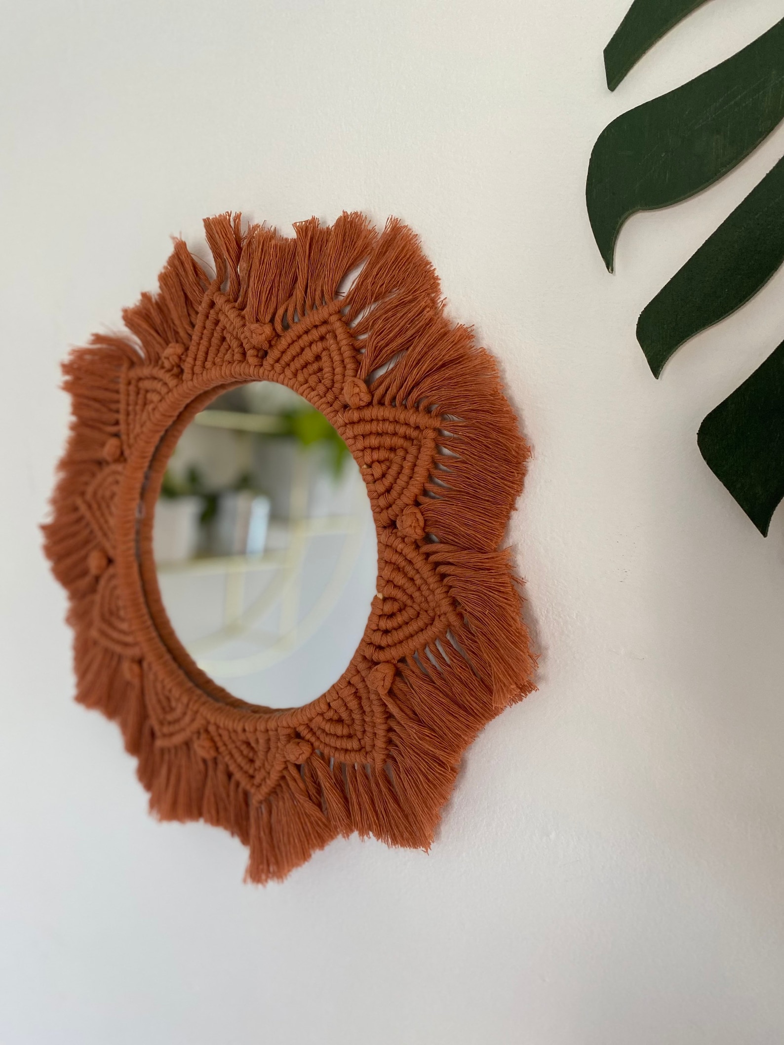Handmade Macrame Mandala Mirror: Boho Terracotta Wall Decor - Etsy