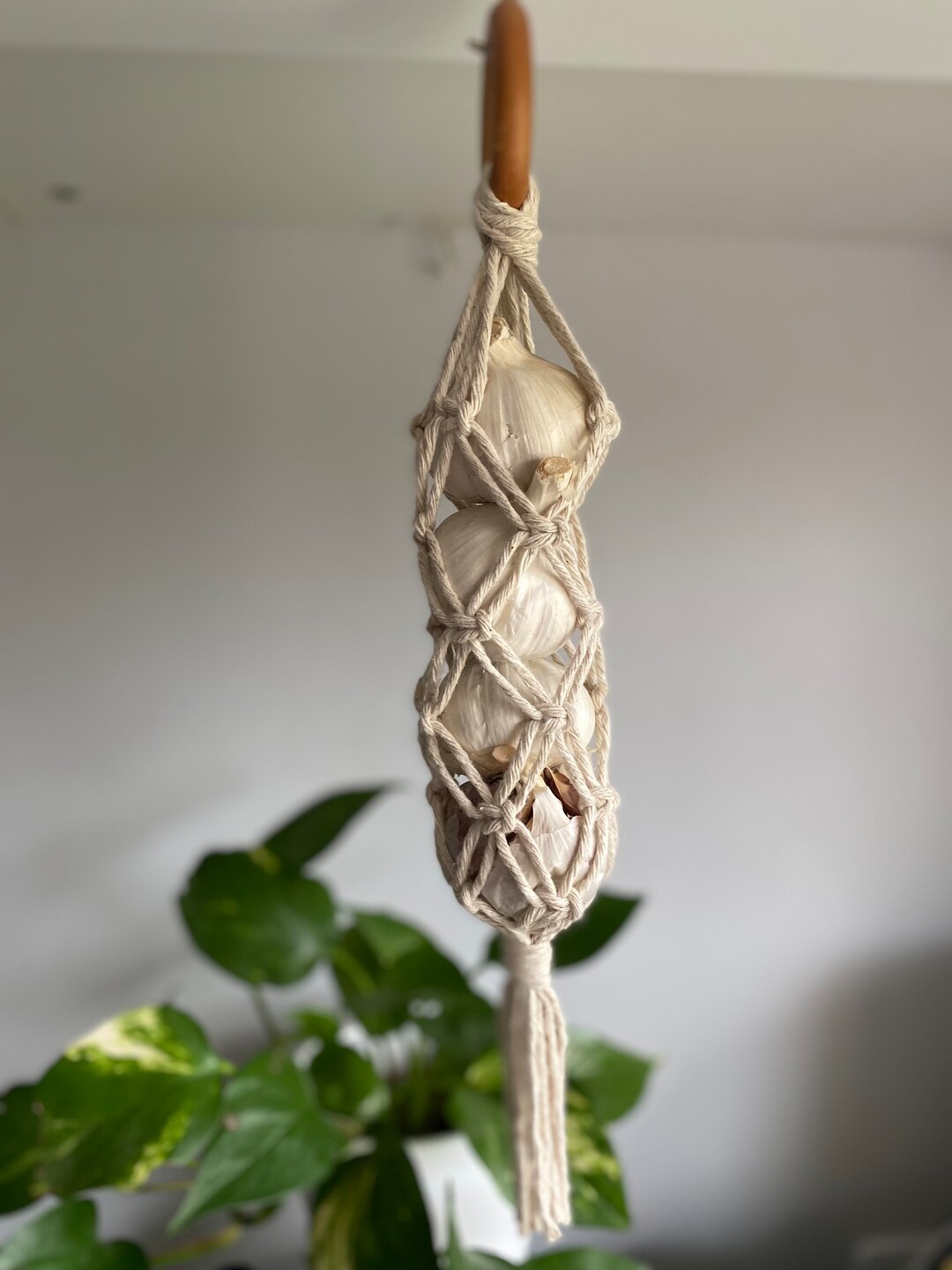 Garlic Storage, Garlic Holder, Kitchen Organisation, Hanging Garlic Bag ...