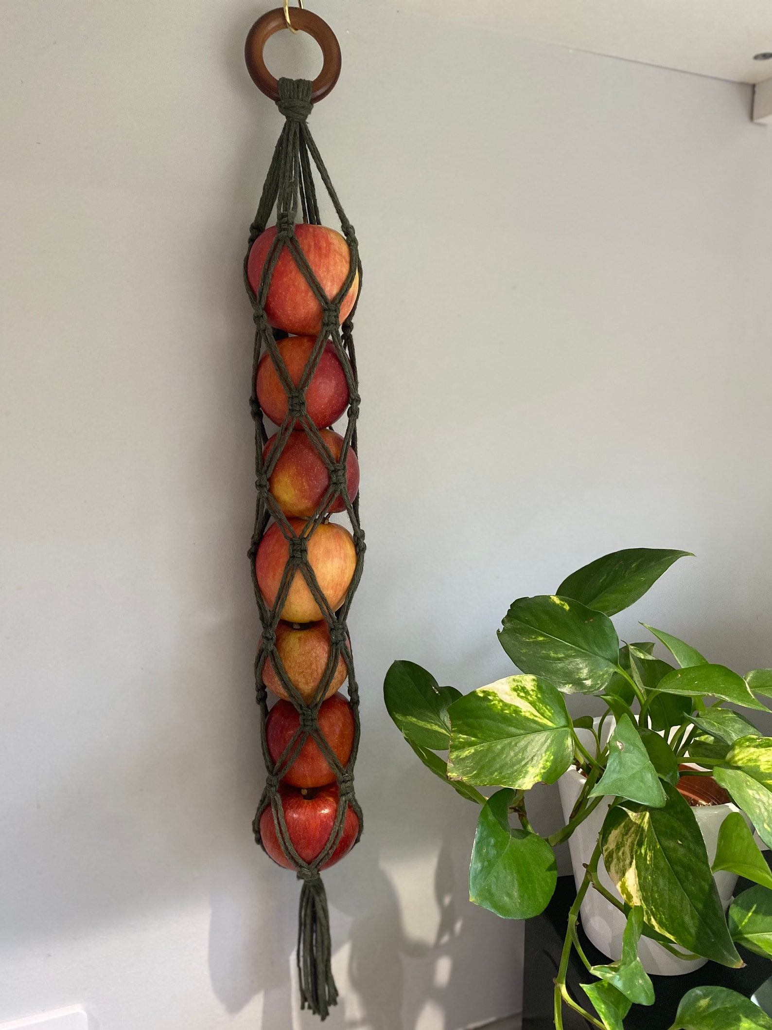 Green Fruit Vegetable Hanger | Hanging Kitchen Storage | Onion Basket ...