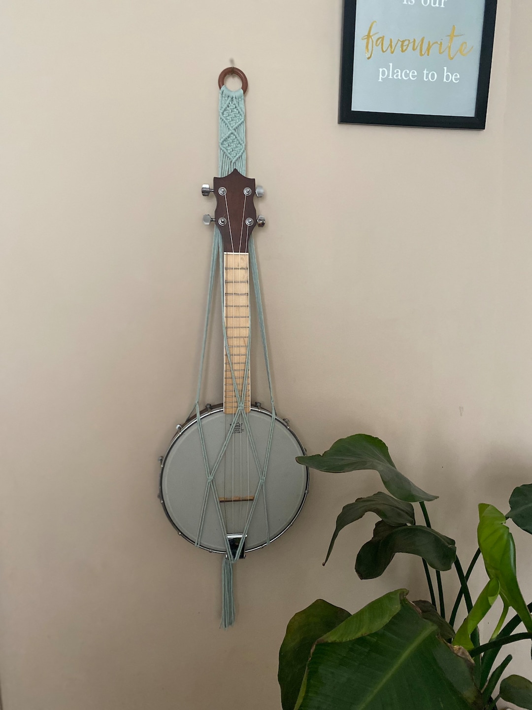 Green Macrame Banjo Uke Hanger: Boho Music Decor - Etsy