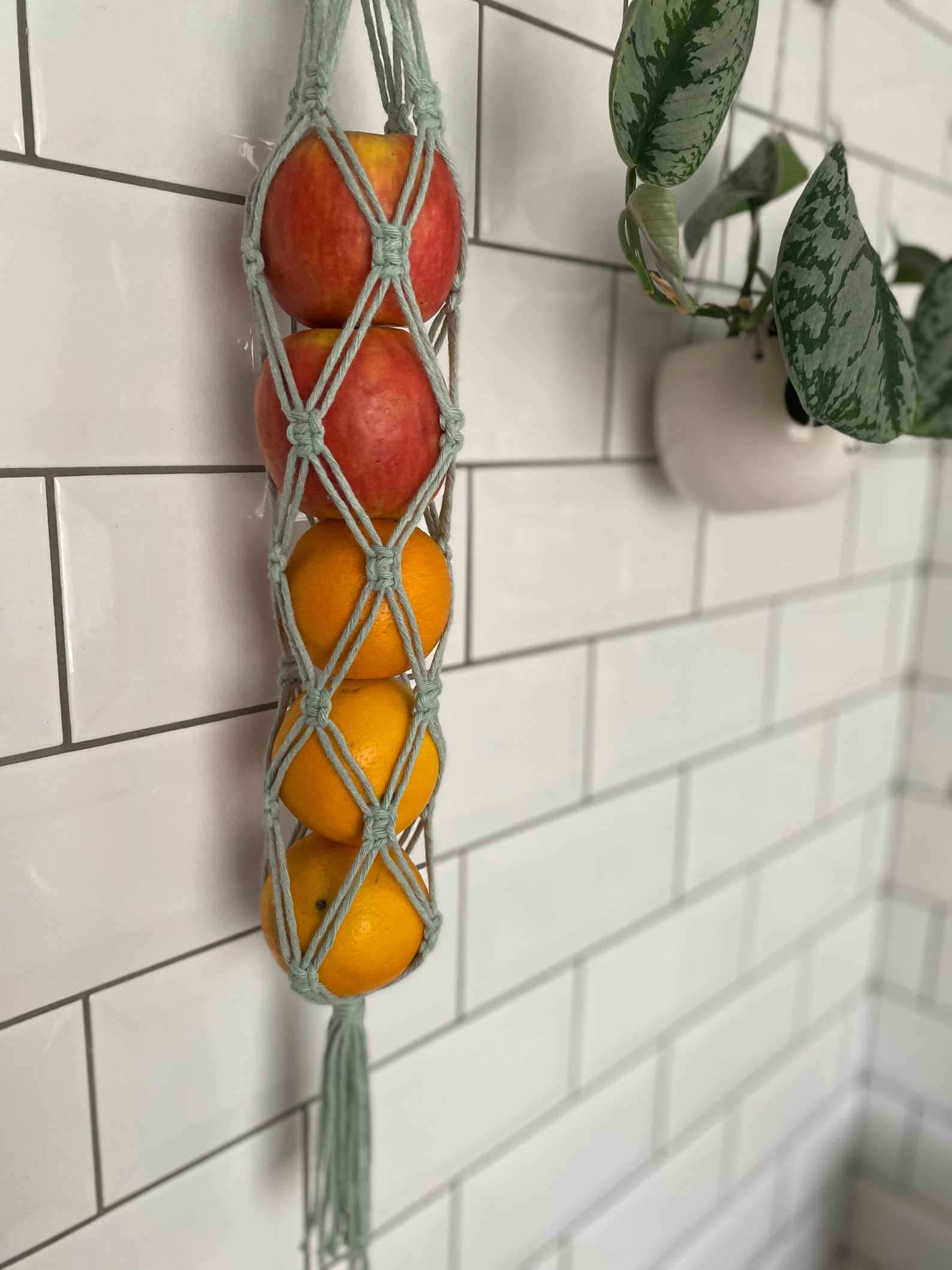 Green Macrame Food Storage Vegetable Keeper Pantry Bag Boho - Etsy